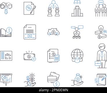 Stocks and bonds outline icons collection. stocks, bonds, investment ...