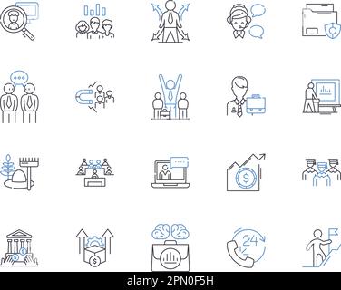 Employee effectiveness outline icons collection. Productivity ...