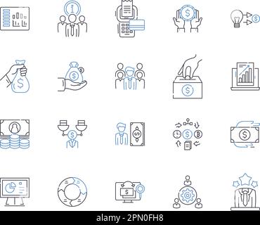 Financial advising outline icons collection. Financial, Advising ...