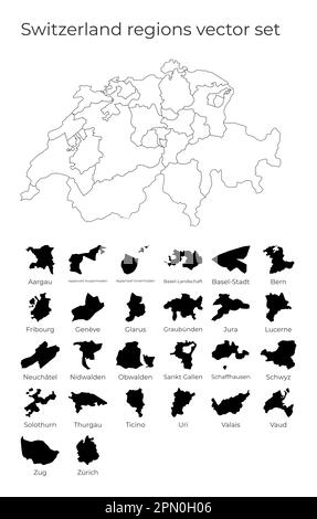 Switzerland map. Borders of Switzerland for your infographic. Vector ...