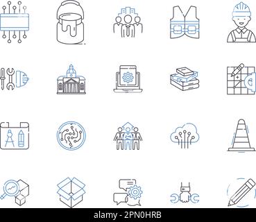 Engineering essentials outline icons collection. Engineering ...