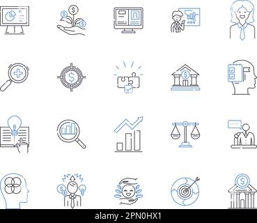 microfinance outline icons collection. Microfinance, Banking, Credit ...