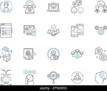 Partner connections outline icons collection. Partner, Connections ...