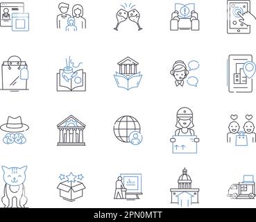 Community centers outline icons collection. Community, Centers ...