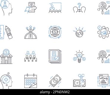 microfinance outline icons collection. Microfinance, Banking, Credit ...