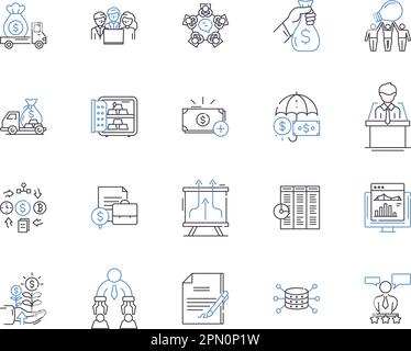 Accounting and documents outline icons collection. Accounting ...