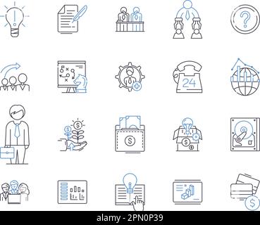 Capital management outline icons collection. Capital, Management ...