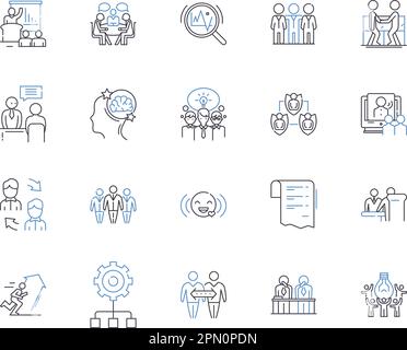 Recognition and rewards line icons collection. Appreciation ...