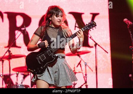 Alexia Roditis of Destroy Boys performs at the Coachella Music & Arts Festival at the Empire ...