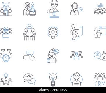 Workers outline icons collection. Employees, Laborers, Operatives ...