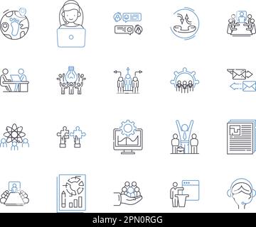 Department members line icons collection. Welding, Machining, Cutting ...