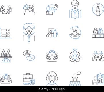 Staff members outline icons collection. Employees, Personnel ...