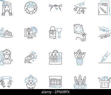 Creative activities outline icons collection. Innovative, Crafting ...