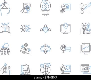 Growth outline icons collection. Expansion, Advancement, Increase ...