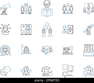 Traching and learning outline icons collection. Teaching, Learning, Education, Instruction ...