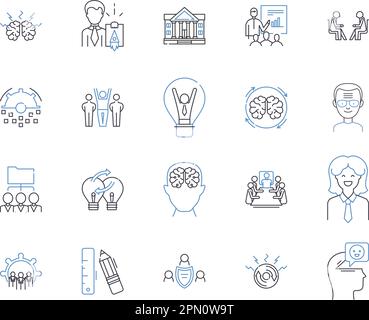 Department managers outline icons collection. Managers, Department ...