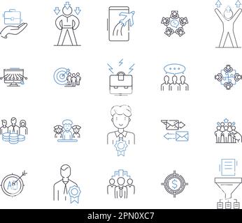 Top management outline icons collection. Leadership, Executives, Directors, Officers ...