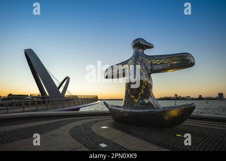 First Contact Sculpture - Perth - Australia Stock Photo - Alamy