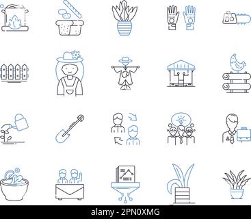 Harvesting line icons collection. Reaping, Gathering, Harvest, Crop ...
