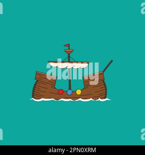 medieval merchant ship illustration. - vector Stock Vector Image & Art ...