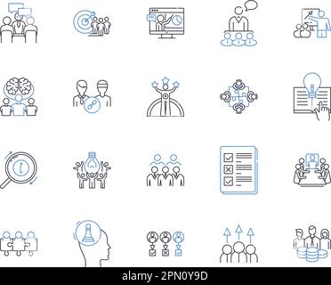 Department managers outline icons collection. Managers, Department ...