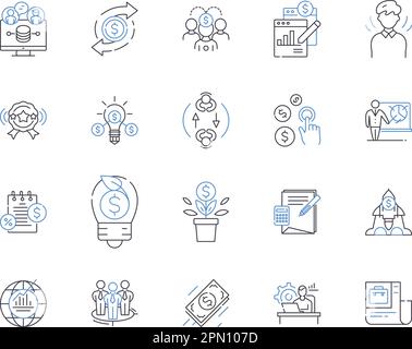 Business decisions outline icons collection. Strategy, Planning ...