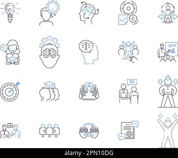 Corporation progress outline icons collection. Growth, Expansion, Progress, Development ...