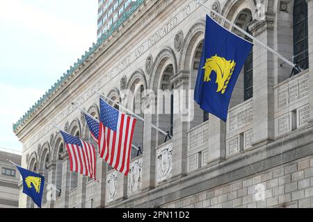 Boston Athletic Association (B.A.A.) flags and iconography, featuring ...