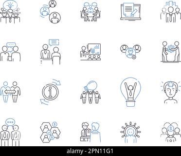 Total Quality Management outline icons collection. TQM, Quality ...