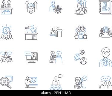 Staff scheduling line icons collection. Roster, Shifts, Timetable ...