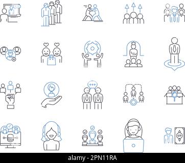 Talent acquisition outline icons collection. Recruiting, Hiring ...