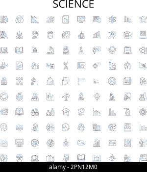 Science experiments line icons collection. Hypothesis, Variables ...
