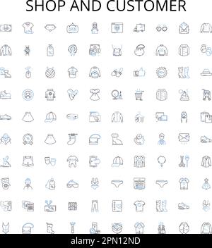 Consignor line icons collection. Seller, Consignment, Merchandise ...