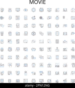 Spectacle line icons collection. Stunt, Display, Outrageous ...