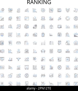 Ranking outline icons collection. Rank, List, Order, Place, Grade, Rate ...