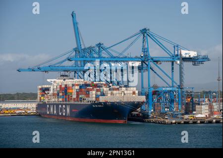 Colon, Panama - April 2, 2023: Views of a container port at Colon in ...