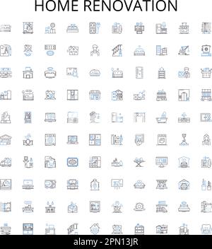 Interior redesign line icons collection. Revamp, Refresh, Update, Renew ...