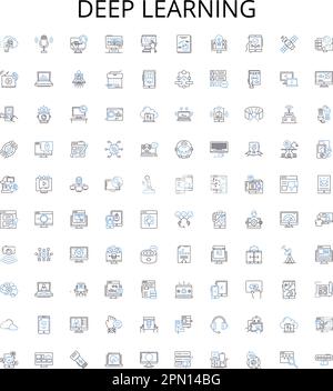 Pattern recognition line icons collection. Recognition, Classification, Perception ...