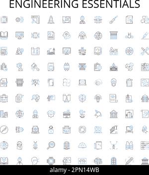 Engineering essentials outline icons collection. Engineering ...