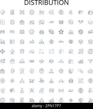 Distribution outline icons collection. Distribution, Spread, Allocation ...
