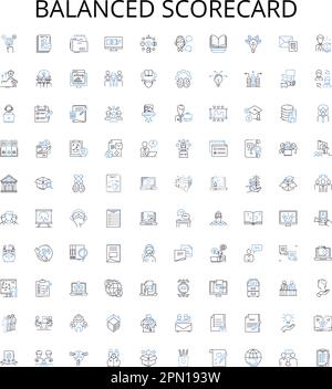 Balanced scorecard outline icons collection. Scorecard, Balanced ...