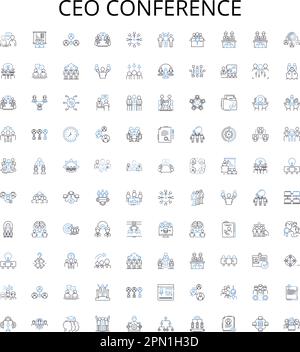 Ceo conference outline icons collection. CEO, Conference, Meeting ...