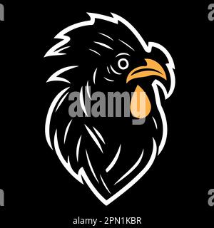 chicken bird animal head minimalistic vector illustration Stock Vector ...