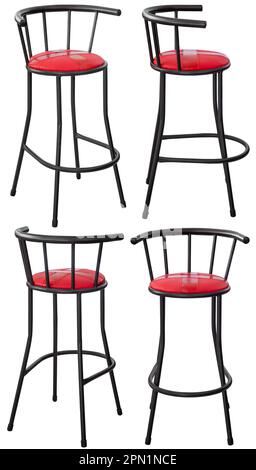 metal chair different angles isolated on white background Stock Photo ...