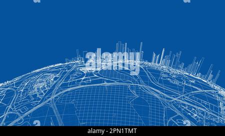 3d city sphere. Vector rendering of 3d Stock Vector Image & Art - Alamy