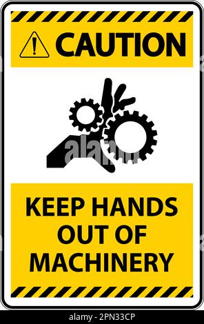 Warning Sign Keep Hands Out Of Machinery Stock Vector Image & Art - Alamy