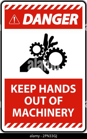 Warning Sign Keep Hands Out Of Machinery Stock Vector Image & Art - Alamy