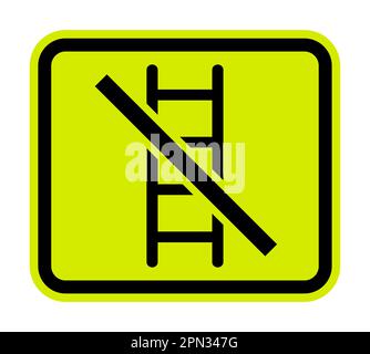 Do not use ladder, no ladders, prohibition sign, vector illustration ...