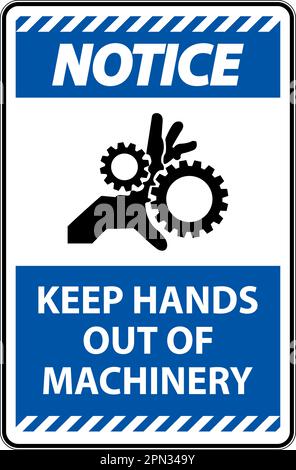 Warning Sign Keep Hands Out Of Machinery Stock Vector Image & Art - Alamy