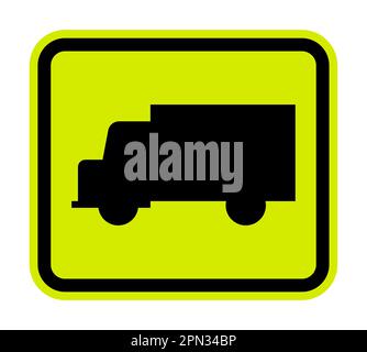 Truck Crossing Sign On White Background Stock Vector Image & Art - Alamy